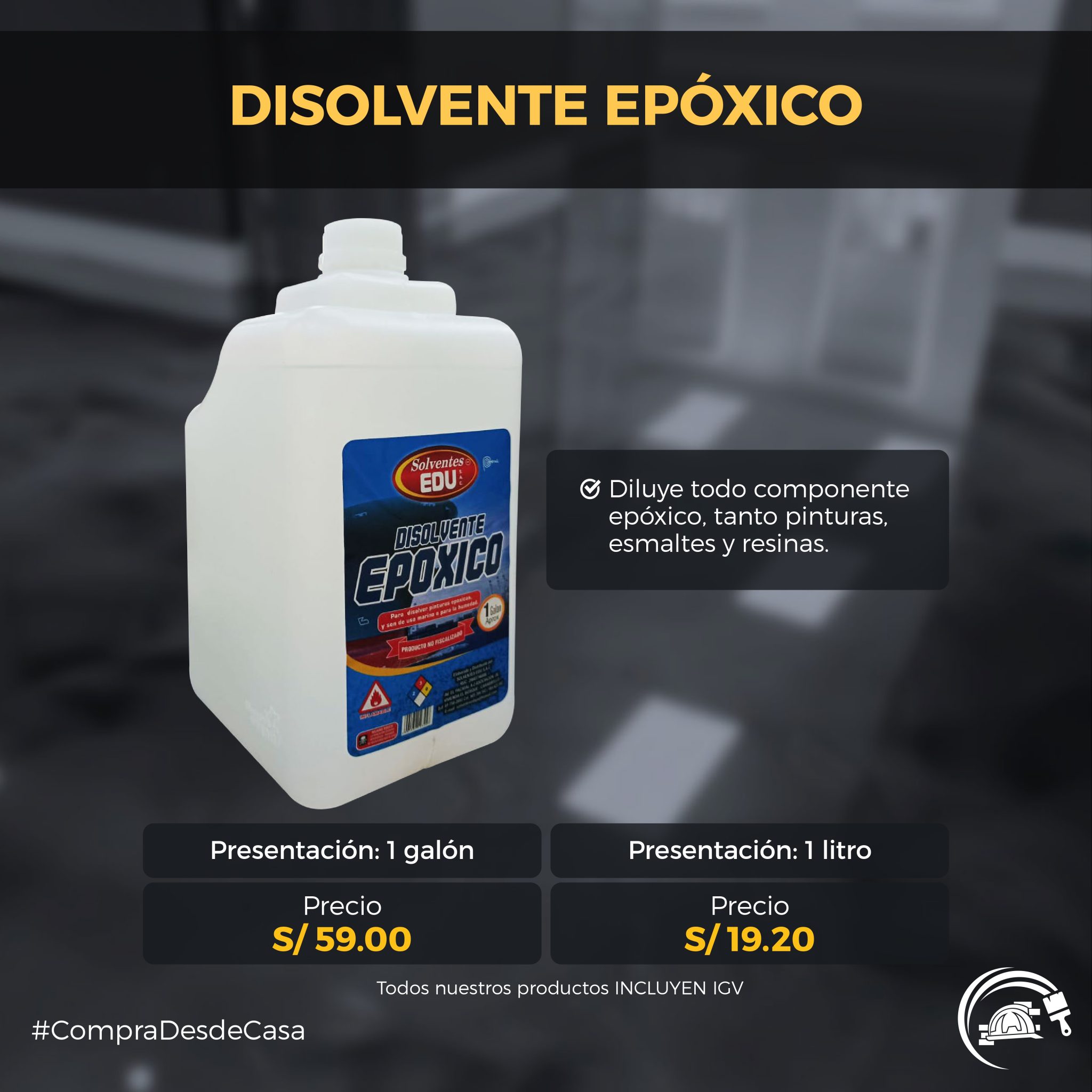 DISOLVENTE EPÓXICO,Presentacion de 1 Litro
